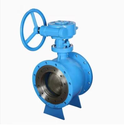 China Manual Eccentric Half Ball Valve Flanged Metal Hard Seal Zero Leakage Anti-clogging Hemisphere Valve for sale