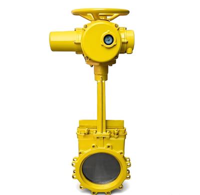 China DN65 Motorized Slide Knife Gate Valve Customizable Pressure Regulator Electric Control Structure for Gas   High Temperature for sale