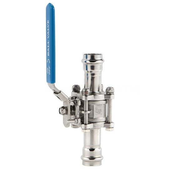 Quality 316L Stainless Steel Press Ball Valve 3-Piece Structure Press Fit Ends Corrosion Resistant for Industrial Fluid Systems for sale