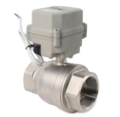 China Etrany  2in SS304 2 Way RS485 Modulating Electric Control Water Ball Valve DC12-24V Water air  Control Regulation for sale