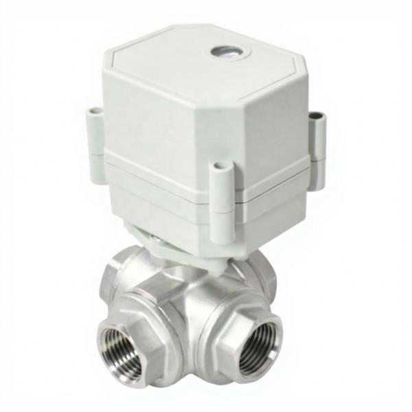 Quality Etrany 1/2 Inch  4-way 304SS Horizontal Electric Motorized Ball Valve Flow Control Valve for Water High Applications for sale