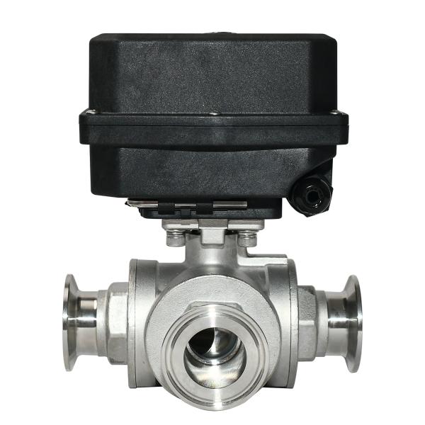 Quality Etrany IP68 1 1/4in SS304 3-way DC24V Electric Motorized Thread Ball Valve Control Valve 1.0MPa 4-20mA High Temperature Water for sale