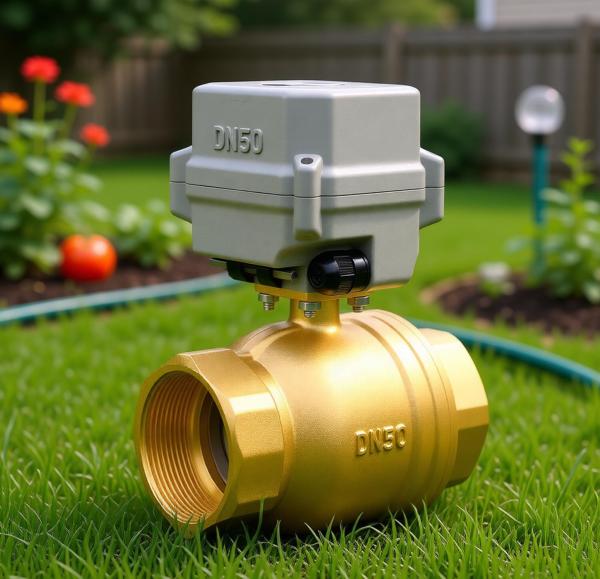 Quality Etrany 2 Way 2'' Brass DC5V Motorized Electric Ball Valve with Flow Control for for sale