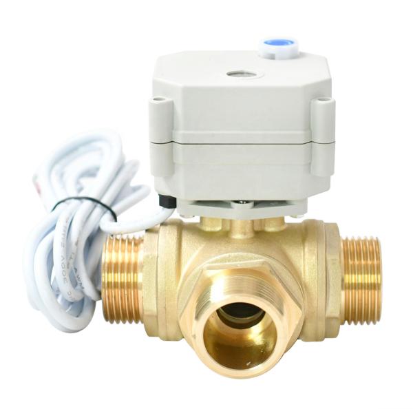 Quality Etrany2 Sec Fast Brass 3-Way Motorized Electric Ball Valve 1/4'' Quick-Release Assembly Failsafe Position Feedback Water for sale