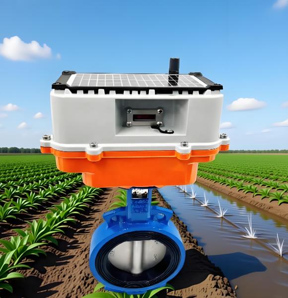 Quality Smart Butterfly Electric Water Valve Solar Panel Digital Screen Control for for sale