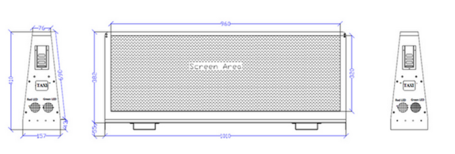 LED 3G taxi roof led display/led screen car advertising/taxi top sign