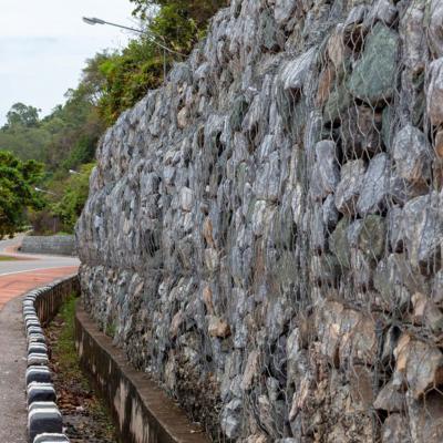 China Low Carbon Steel Wire 1x1x2 M Metal Gabions  Filled Box Three Twist Weave for sale