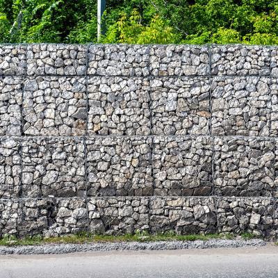 China Customized Woven Gabion Basket Stone Cage 1*1*1m 8*10cm Hole Size For Gabion Wall Protection for sale