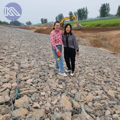 China Zwaar gegalvaniseerd bekleed Filipijnen 3.05mm Gabion 80x100mm Gabion Rock Box 2x1x1m for sale