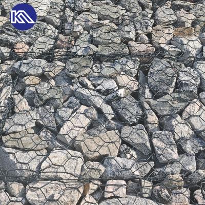 China Metal Gabion Box Retaining Wall River Stone Mesh Pvc Coated Hexagonal Gabion Basket for sale