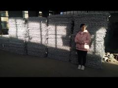 80x100mm Acero de bajo carbono de zinc Revestida de malla de alambre Gabión cesta 2x1x1 Tamaño anillo conectar cerca