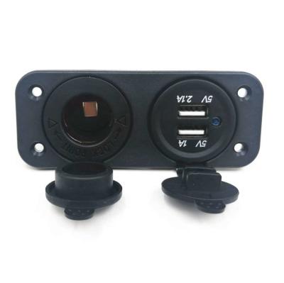 China Hot Selling Dual USB Outlet 3.1A Port Socket Charger with Two Rear Hole Panel 12V Power Socket for sale