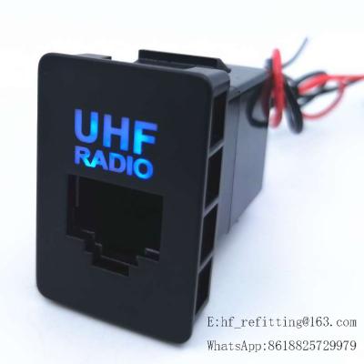 China RJ45 UHF RADIO Panel Connector Socket Adaptor Blue LED for Toyota for sale
