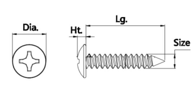 304 Stainless Steel Self Tapping Concrete Screws Parameters and Drawing.