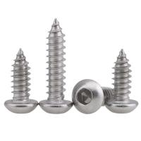 China M3 304 Stainless Steel Self Tapping Button Head Hex Drive Screws 6-40mm Length for Industrial Applications for sale
