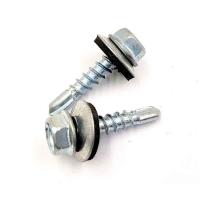 China EPDM Hex Head Self Drilling Decking Screws Zinc Plated 12-14 x 1-5/8 in for Durable Outdoor Use for sale