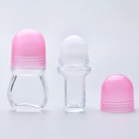 China 50ml Clear Glass Rollerball Perfume Bottle Refillable Essential Oil Container for sale