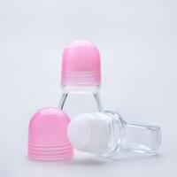 China 50ml Empty Perfume Roller Bottle Clear Glass with Plastic Cap Custom Color for sale