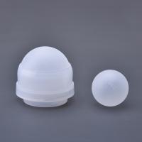China Plastic Roller Ball Inserts 25.2mm Ball Diameter White PP Roll Caps for Deodorant Bottles for sale