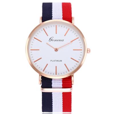 China WJ-3395-2 Cheap Interchangeable Nylon Strip Strap Rose Gold Ultra Thin Case Custom Dial OEM Watch factory