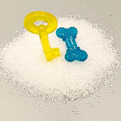 China TPU Pellet Thermoplastic Polyurethane Raw Materials High Transparent  Pet Toys Transparency Of About 5-6mm ,Good Rebound, Excellent Toughness for sale