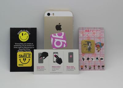 China Customize Adhesive Microfiber Screen Cleaner Sticker For Cell Phone / Display for sale