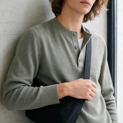 China Men's Wool Blend Knit Sweater Slim Fit Breathable Pullover for Autumn for sale