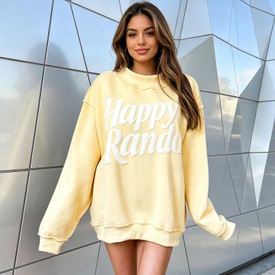 China Eco-Friendly Breathable Custom Letter Print Mockneck Pullover Sweatshirt for Women Autumn for sale