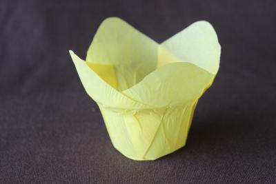 China solid color cake tulip cup/Yellow Tulip Muffin Wrappers for sale