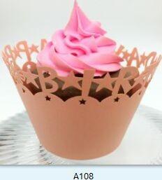 China baby pink Paper Cupcake Wrappers for sale