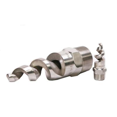 China Cleaning Equipment Parts 1/4 3/4 Metal Dust Control Spiral Nozzle PTFE 316SS Brass Pigtail Spiral Nozzles for sale