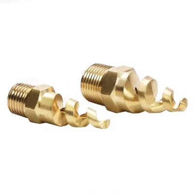China Cleaning Equipment Parts 1/4 3/4 Metal Dust Control Spiral Nozzle PTFE 316SS Brass Pigtail Spiral Nozzles for sale