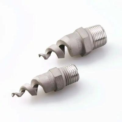 China Cleaning Equipment Parts 1/4 3/4 Metal Dust Control Spiral Nozzle PTFE 316SS Brass Pigtail Spiral Nozzles for sale