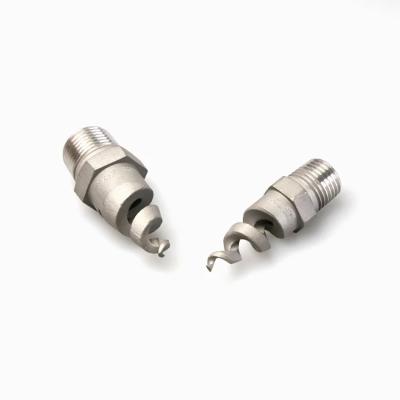 China Cleaning Equipment Parts 1/4 3/4 Metal Dust Control Spiral Nozzle PTFE 316SS Brass Pigtail Spiral Nozzles for sale