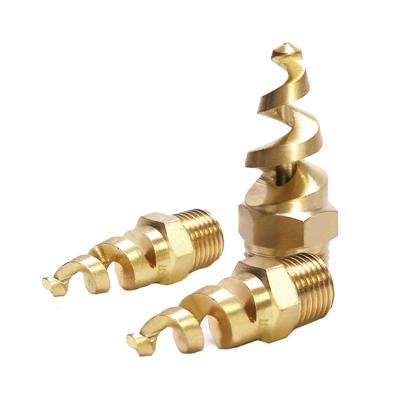China Cleaning Equipment Parts 1/4 3/4 Metal Dust Control Spiral Nozzle PTFE 316SS Brass Pigtail Spiral Nozzles for sale