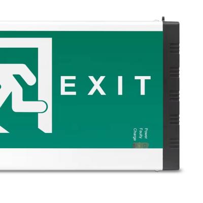 China 3W LED Fire Sign Emergency Indicator Wall Mounted Exit Light With Iron Sprayed Sheet ABS And Glass for sale
