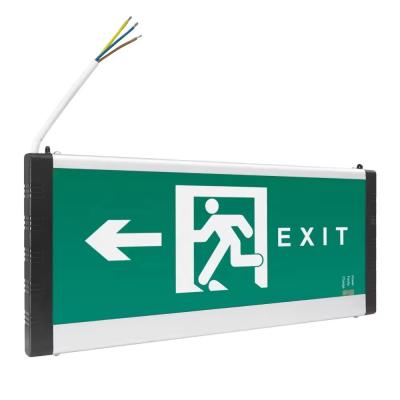 China 3W LED Fire Sign Emergency Indicator Wall Mounted Exit Light With Iron Sprayed Sheet ABS And Glass for sale