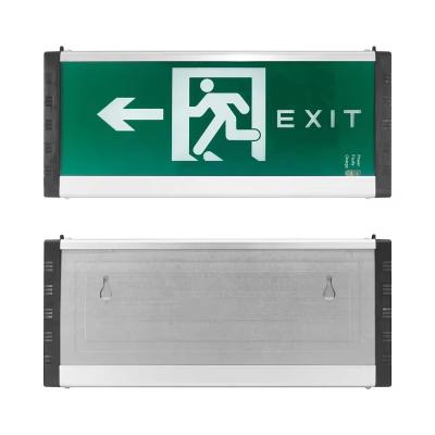 China 3W LED Fire Sign Emergency Indicator Wall Mounted Exit Light With Iron Sprayed Sheet ABS And Glass for sale