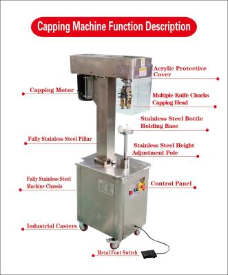 China Electric Beer Glass Bottle Cap Capper Aluminum Lid Capping Equipment Manual Ropp Cap Sealing Machine for sale
