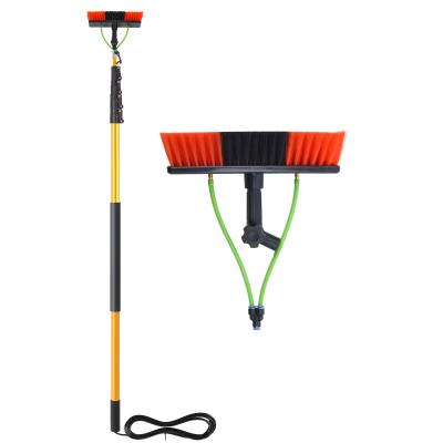 China 7.3 Meters Window Cleaning Equipment Aluminum Long Reach Water Fed Pole Solar Panel Cleaning Brush For Household for sale