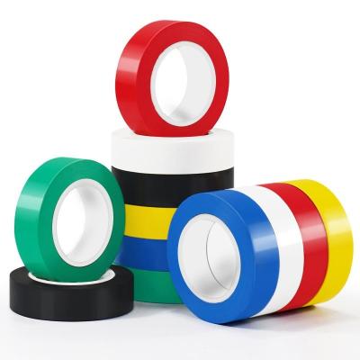 China Flame Retardant PVC Electrical Insulating Tape Single Sided Acrylic Adhesive Red Yellow Blue Green Black White Wire Cover Tape for sale