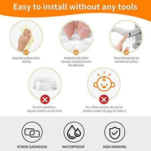 Quality Super High Viscosity Self-Adhesive Clear Rubber Door Stoppers Square Pattern for sale