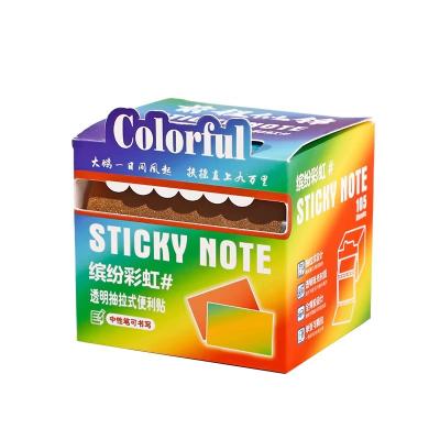 China High-Appearance Colorful School Paper Sticky Notes for Students Pearlescent Transparent Self-Adhesive Memo Pad for sale