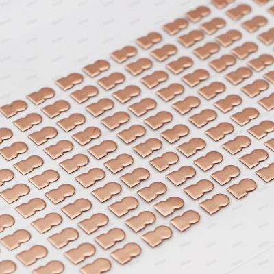China Custom Conductive Copper Foil Stickers Acrylic Hot Melt Activated Adhesive Tape Sheets Strips for sale