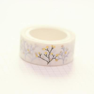 China High Quality Custom Gold for Washi Tape Stickers Water Activated Adhesive 10mm Width 5m Length Flower Handbook Acrylic Stickers for sale