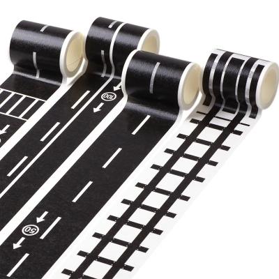China Kids Race Car Track Toy Heat-Resistant Paper Quick Sticker Stick to Walls and Flooring for Party or Train Sets for sale