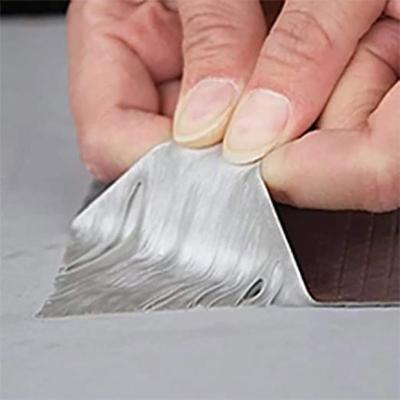 China 50m Waterproof Self-Adhesive Aluminum Foil Flashing Butyl Rubber Tape for Metal Roof Sealant Repair Masks Water Leak 1mm for sale