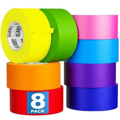 China 8x 33 Ft X 1 Inch Colored Masking Tape Painters Tape for Arts Crafts Labeling Coding Education Colorful Adhesive Paper Film for sale