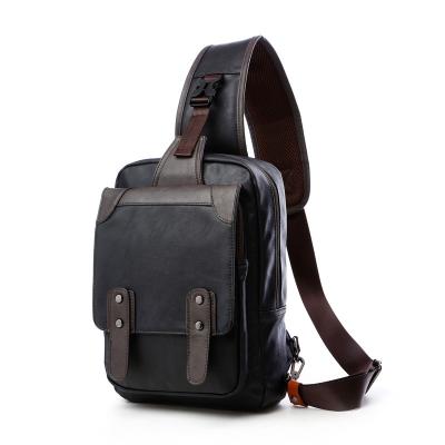 China Trendy Cool Style Wholesale Chest Bag Men's New Shoulder Waist bag Fashion Crossbody Leather Korean Trendy Bag Casual Fashion factory