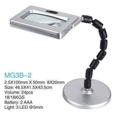China LED Lamp Folding Magnifying Glass / Table Top Magnifying Glass With Light for sale